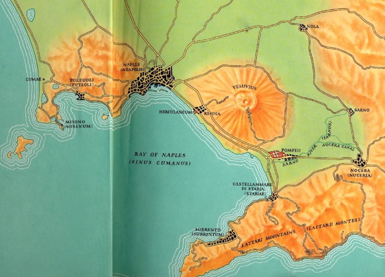 Bay of Naples and Vesuvius – relief map – The Educated Traveller